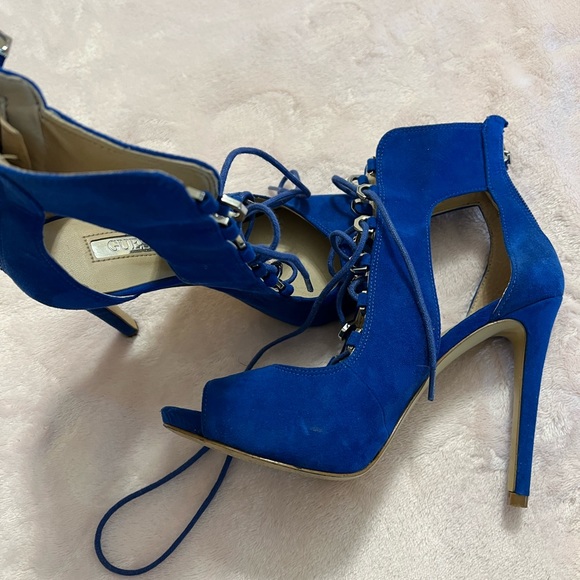 Guess | Shoes | Royal Blue Strappy High Heel Sandals | Poshmark